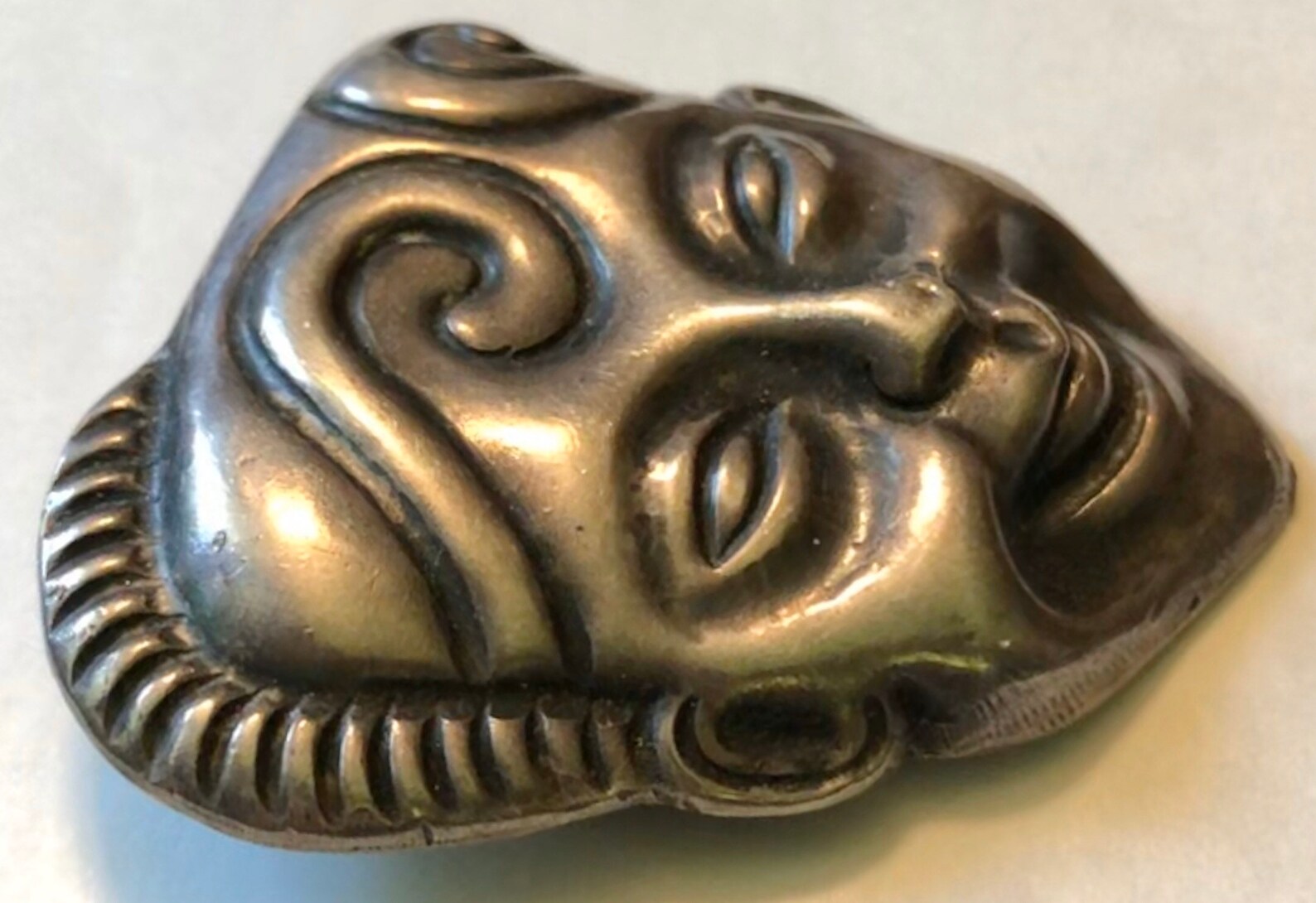 Vintage Mayan Tribal Mask Mexican Sterling Brooch Silver Signed ...