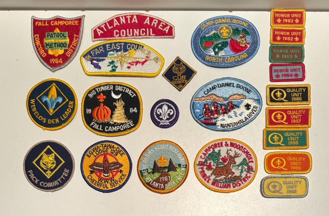 22 Vtg 1980s Boy Scout Patch Collection Atlanta Area Council Badges ...