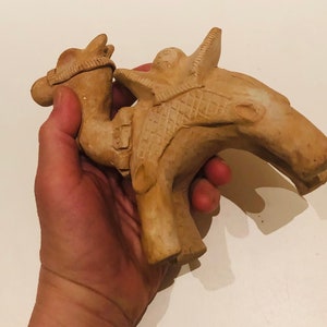 Vintage Handmade Terracotta Clay Camel Statue Egyptian or Moroccan ...