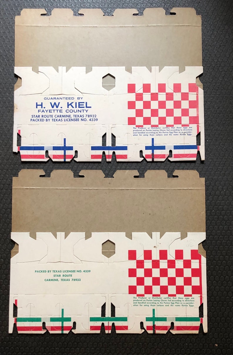 NOS Vintage Mid Century Purina Cage Eggs Egg Carton Boxes Kiel's ...