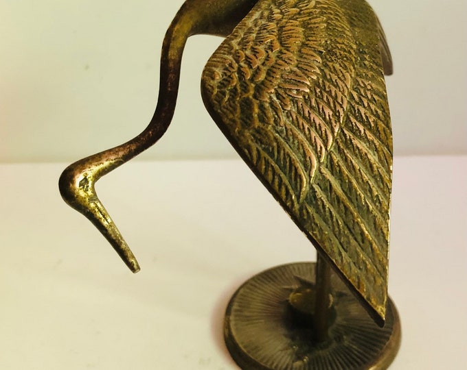 Art Deco Inspired Solid Brass Vintage Crane Statue Leonard Silver Mfg ...