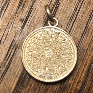 Vintage Silver Mexican Sundial Charm Mayan Temple Memento Tempelo Maya ...