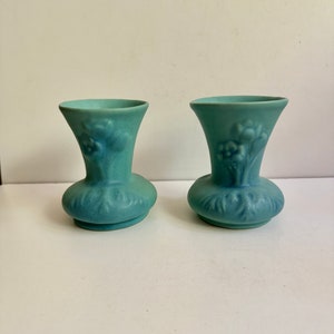 Vintage Matching Pair Van Briggle Crocus or Anemone Vase Ming Blue ...