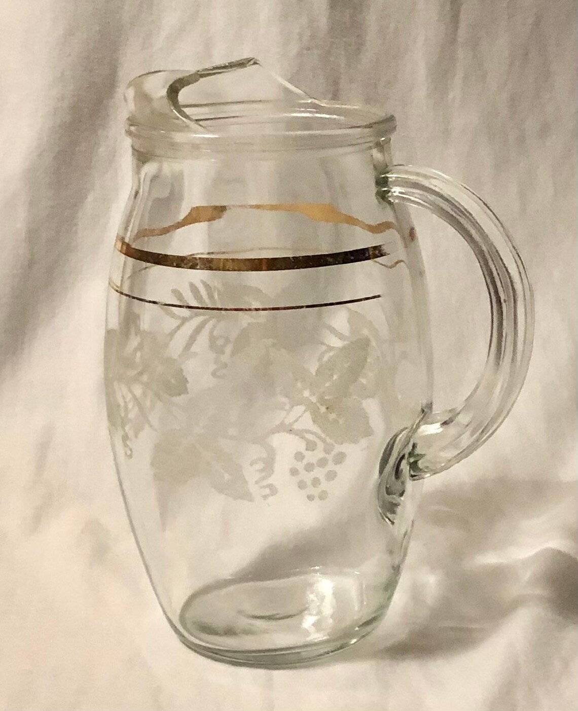 Vintage Bartlett Collins Etched Grapes and Vine Design Juice - Etsy