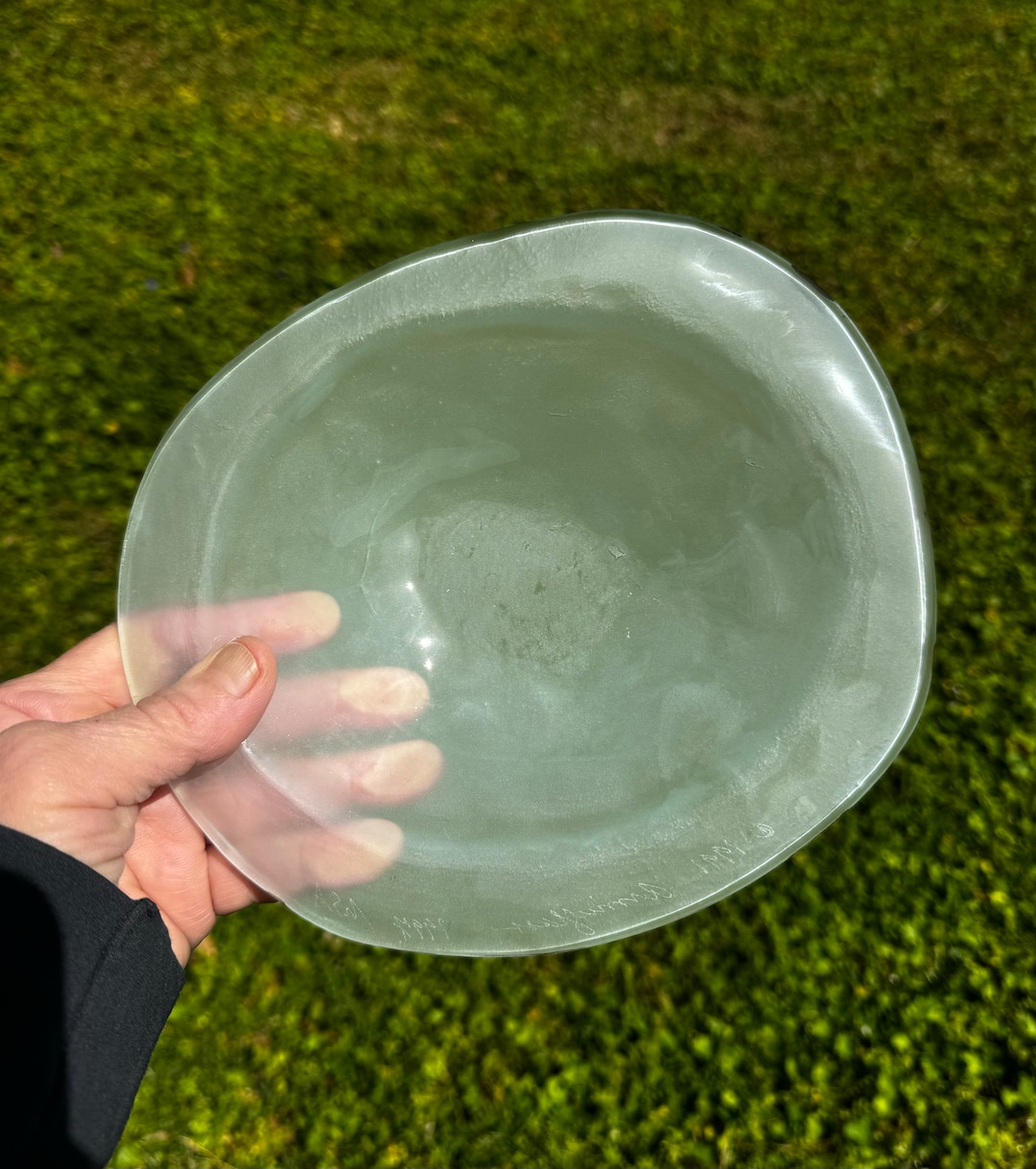 Vtg Annieglass Satin Glass Bowl Trinket Dish Asymmetrical Shells ...