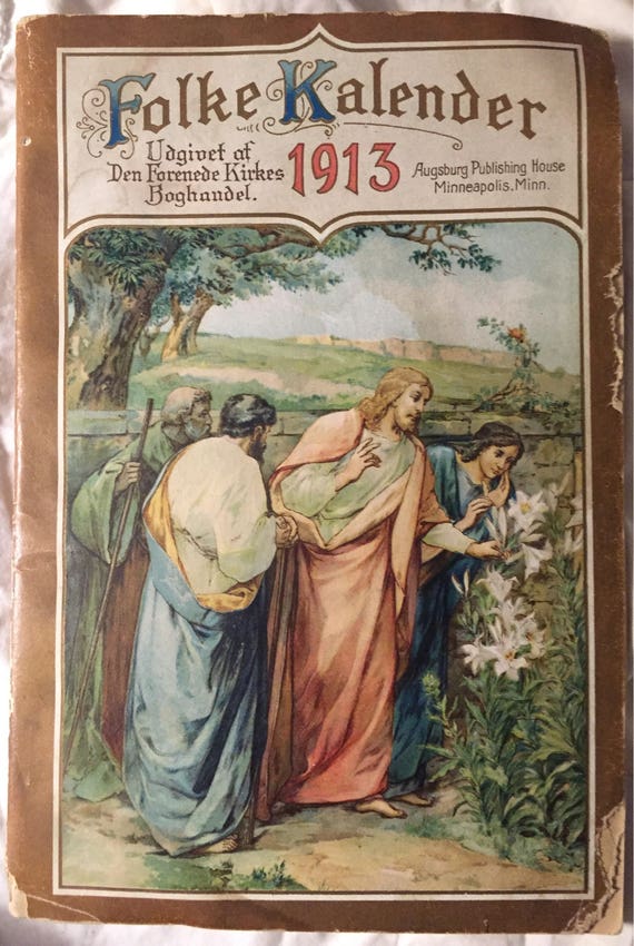 1913 FOLKE KALENDER Antique Edwardian Danish Calendar Jesus - Etsy