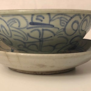 Antique Qing Dynasty Zhengzhou Swatow Glazed Ceramic Chinese Dish Rice ...