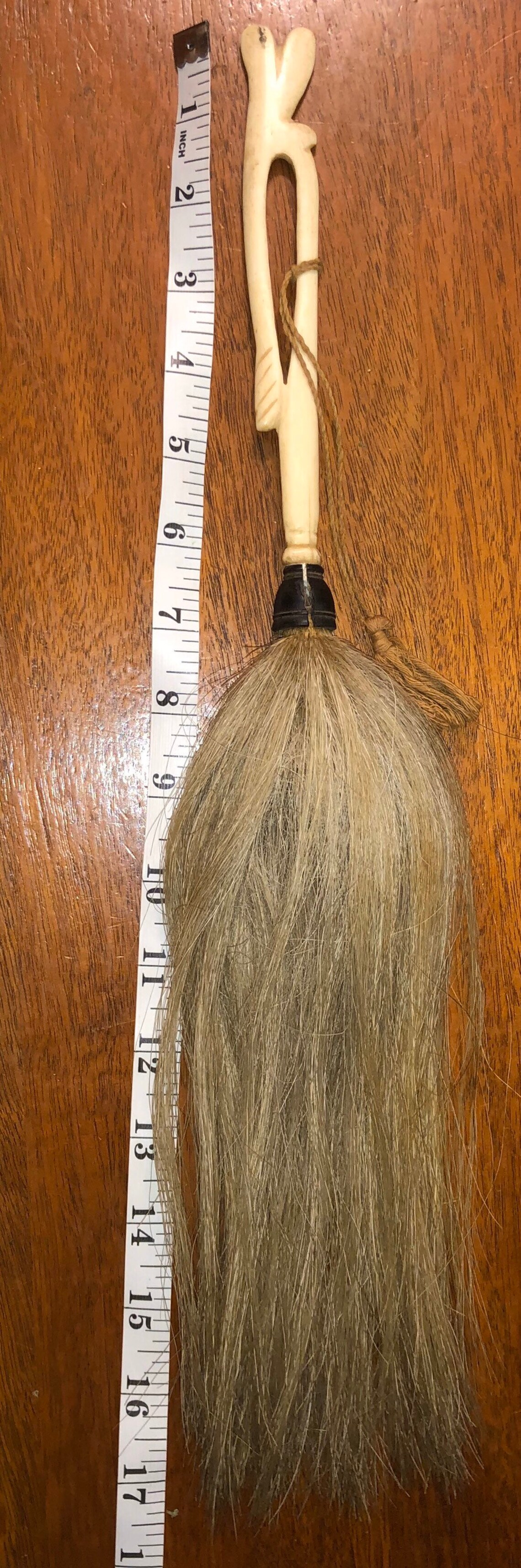 Antique Carved Ox Bone and Horse Hair Fly Swatter Fly Whisk Ornamental ...