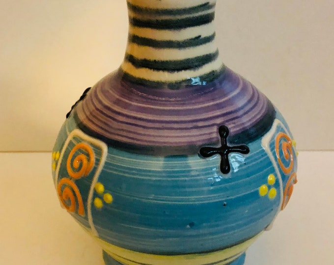 Polly the Potter Artist Signed Studio Vase Hand Thrown Whimsical ...