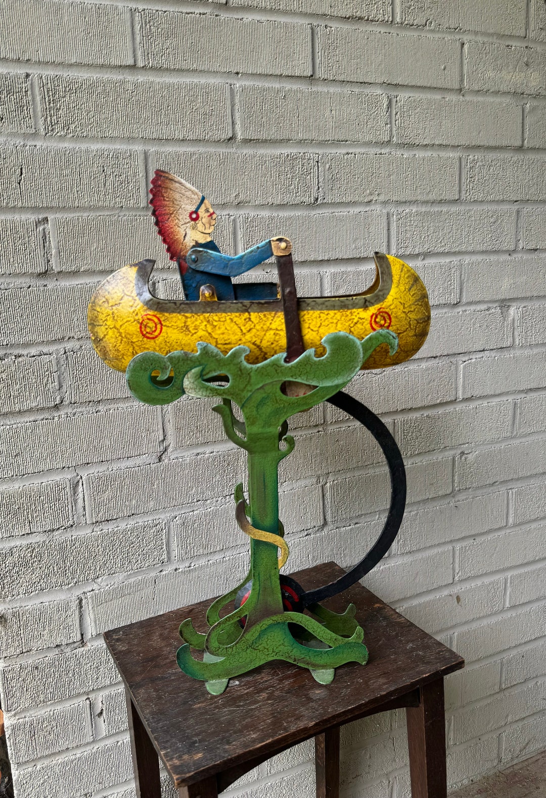 Whimsical Balancing Sculpture Vintage Native American Indian Chief Folk ...