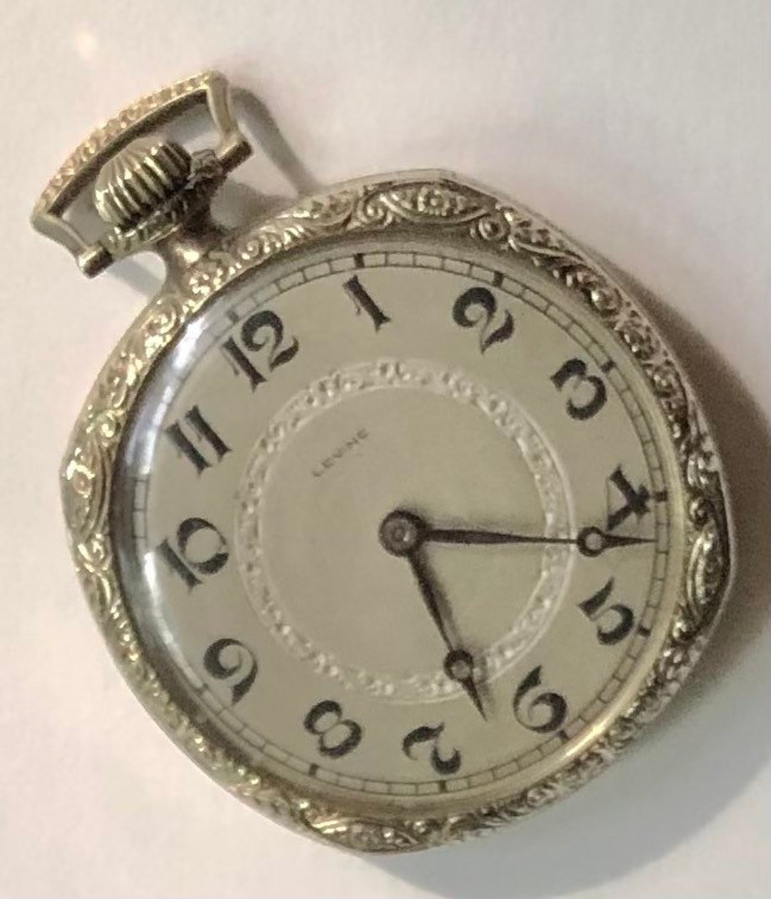 Art Deco Tacy Admiral Pocket Watch W Sterling Watch Chain White Gold ...