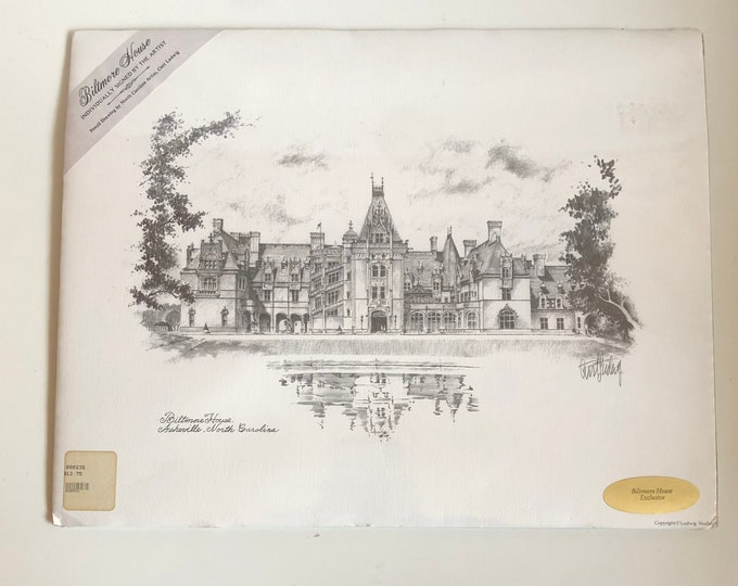 Vintage Curt Ludwig Biltmore House Etching Print Artist Signed Pencil ...