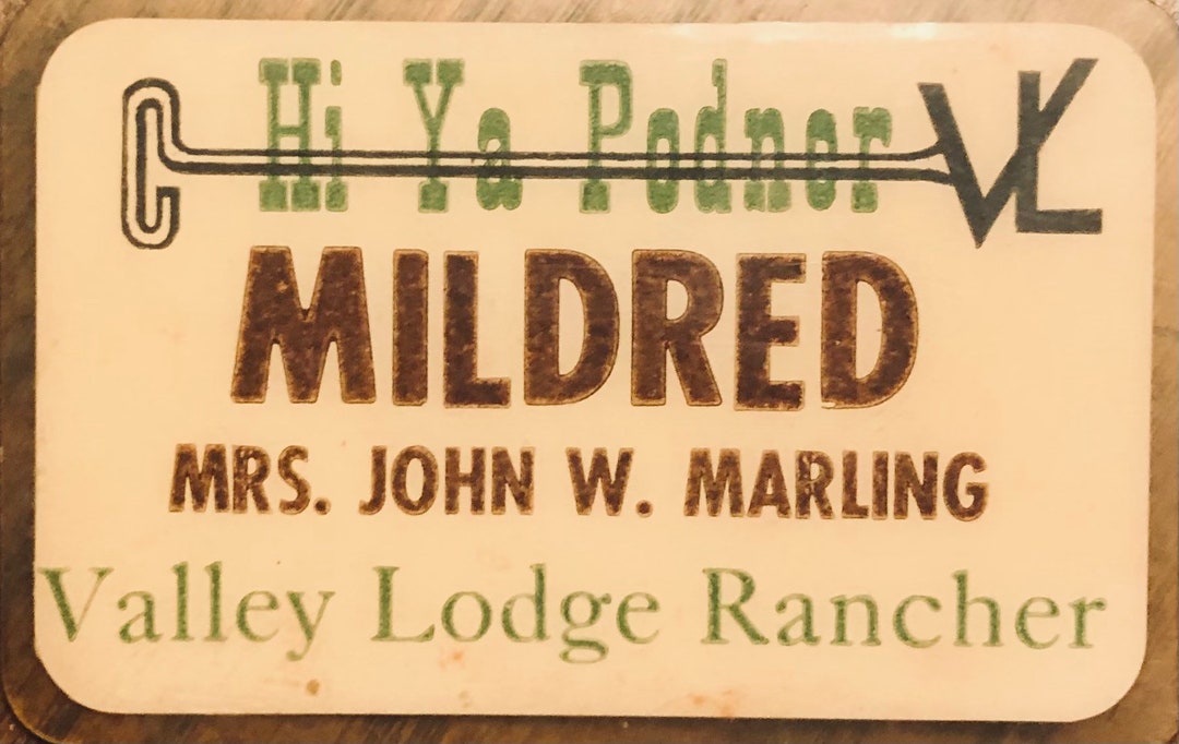 Mid Century Dude Ranch Laminated Visitor’s Badge “hi Ya Podner ...
