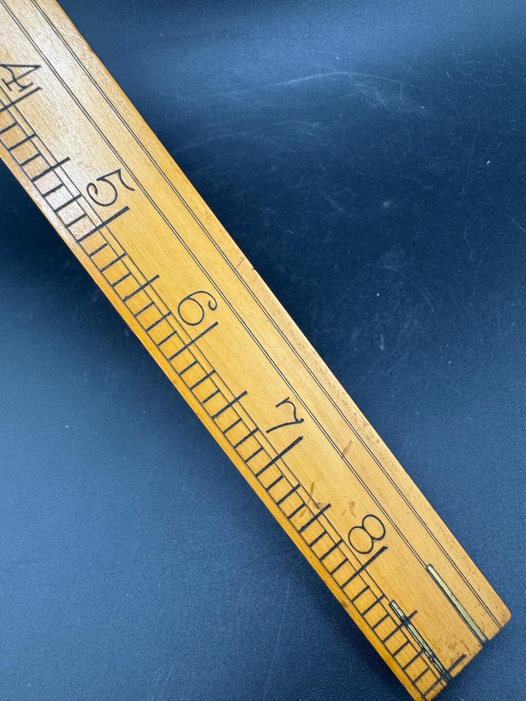 Antique Victorian British Shoe Foot Measuring Stick Wood & Brass ...