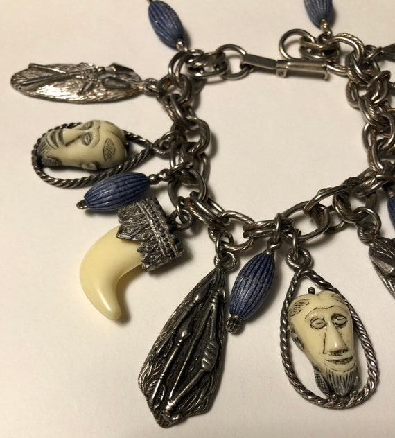 HTF Signed Vintage Selro Selini Charm Bracelet Faux I… - Gem