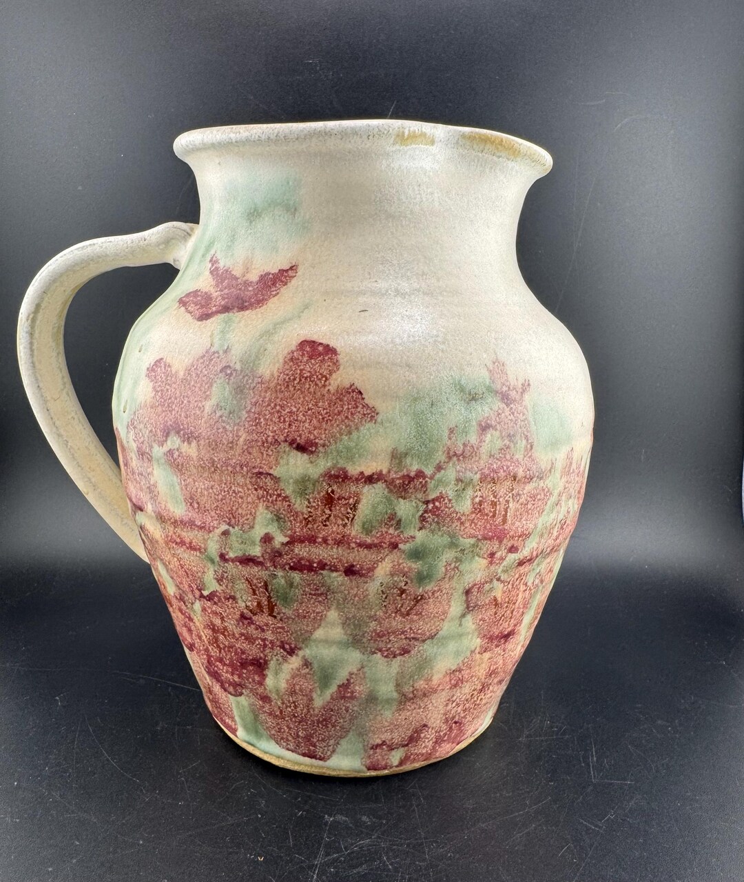 Vintage Studio Pottery Juice or Water Pitcher Inpressionist Inspired ...