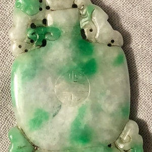 Vintage Jade Plaque Jadeite Carving Double Sided Vintage Jade Statue ...