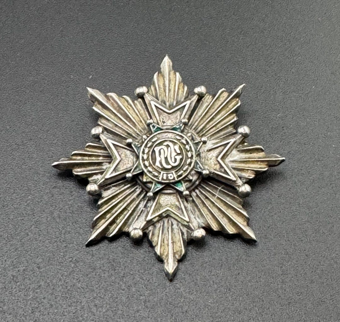 Vintage Military Inspired Star Medallion Badge Brooch Pendant in ...