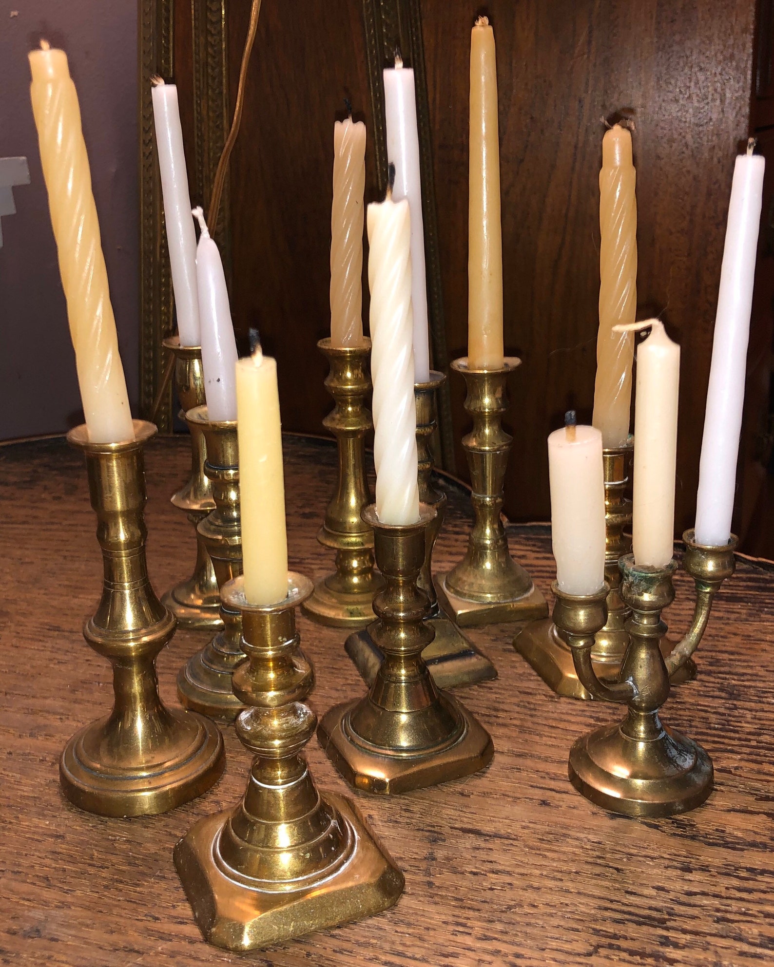 Antique Victorian English Brass Candlesticks Brass Candle | Etsy