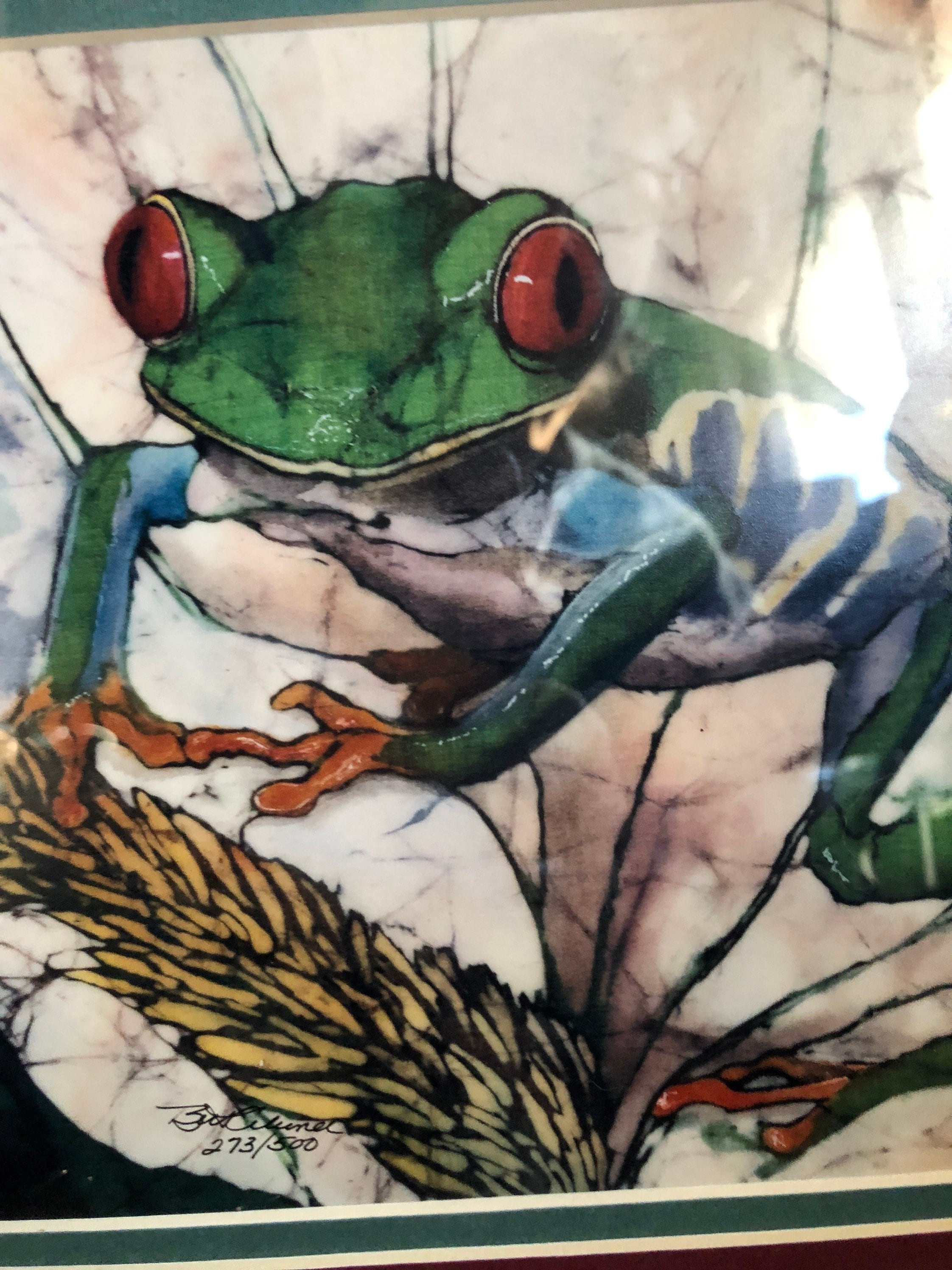 Vintage Beth Erlund Batik Tree Frog Print of Painting Artist - Etsy ...