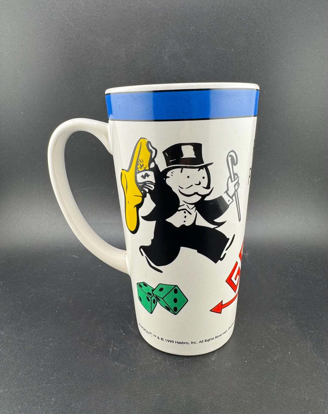 Vintage Mr Monopoly Ceramic Cup Mug W Handle Park Place Dice GO ...