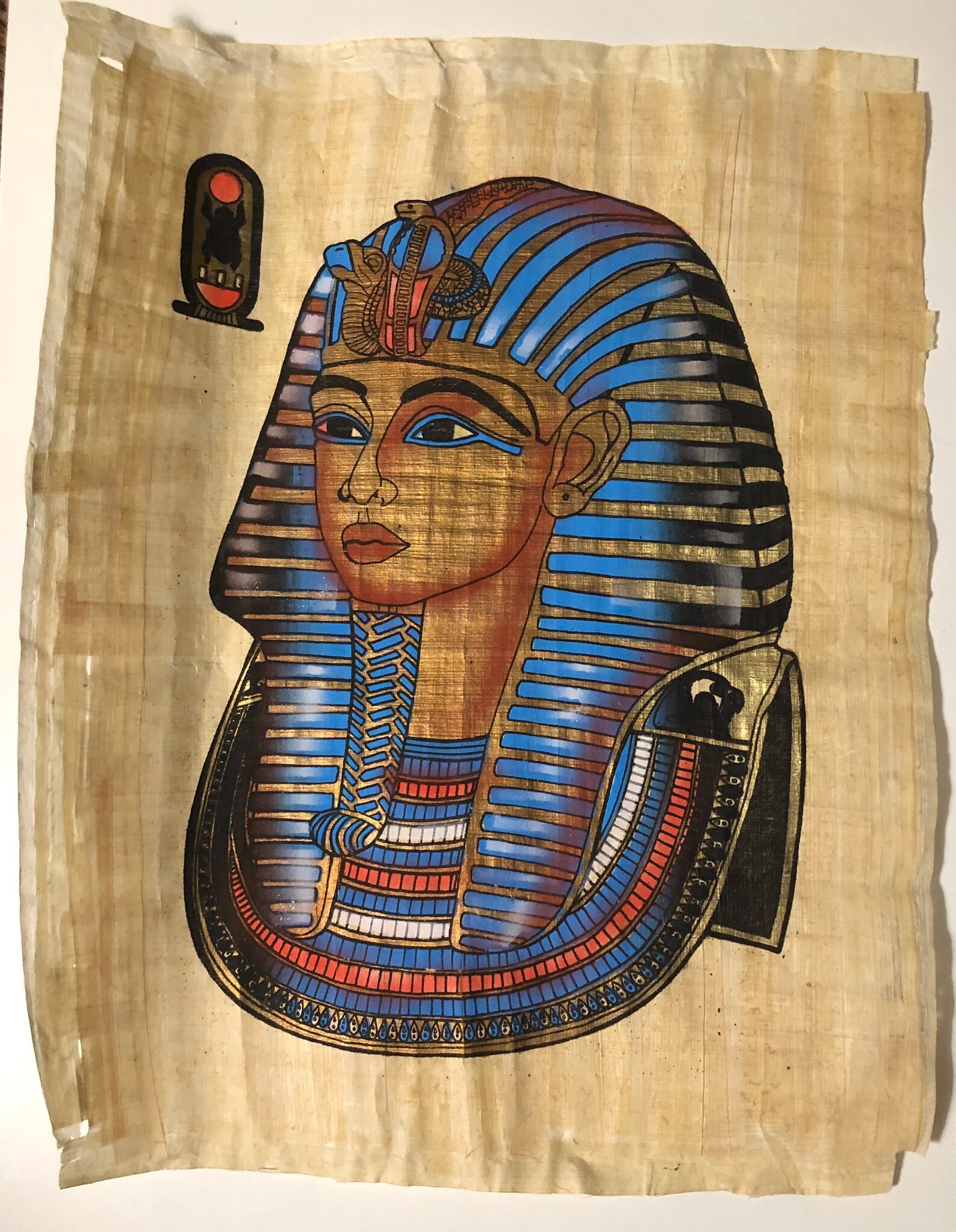 Vintage King Tut Painting on Papyrus Egyptian Wall Art - Etsy
