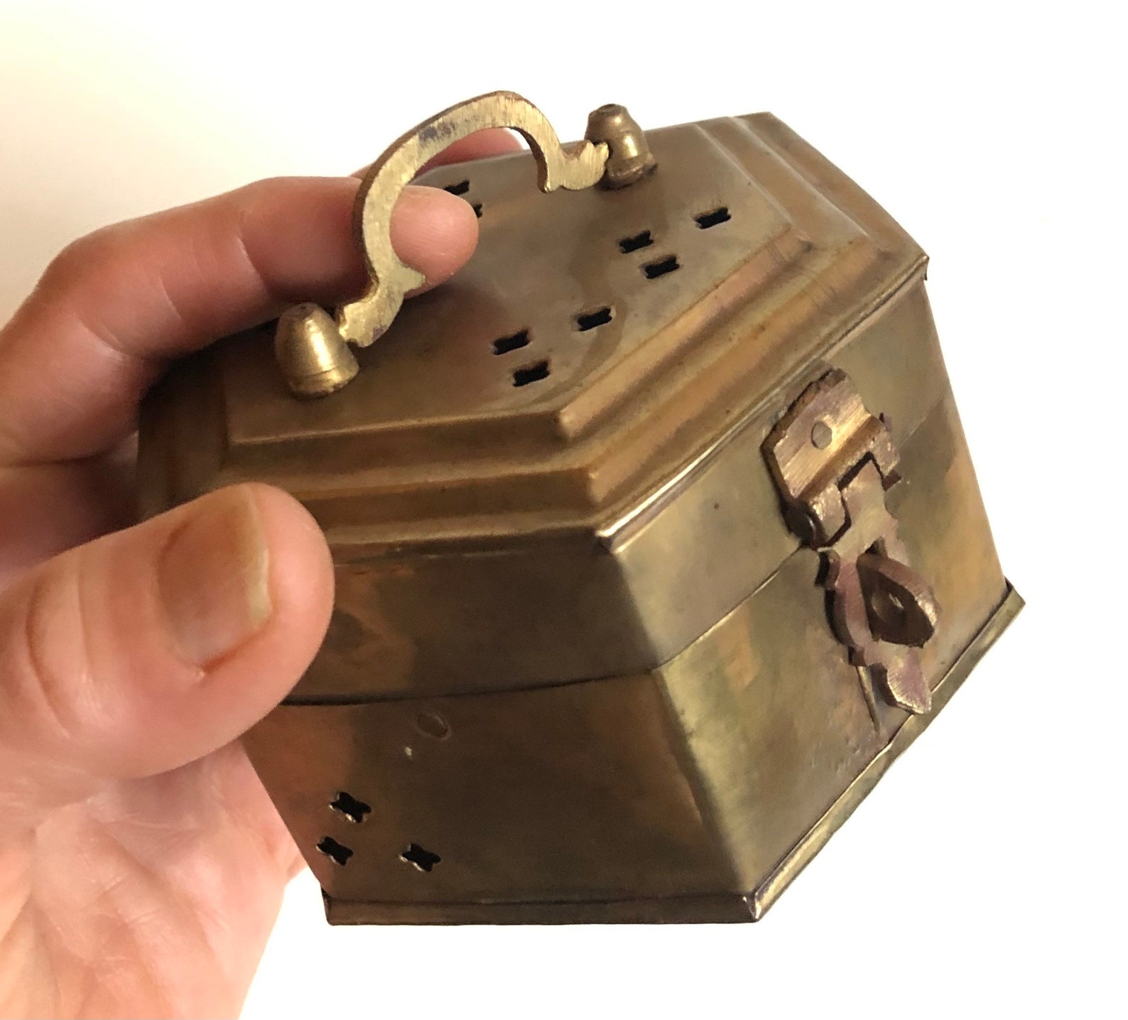 Vintage Brass Cricket Box Made in India Hinged Incense - Etsy