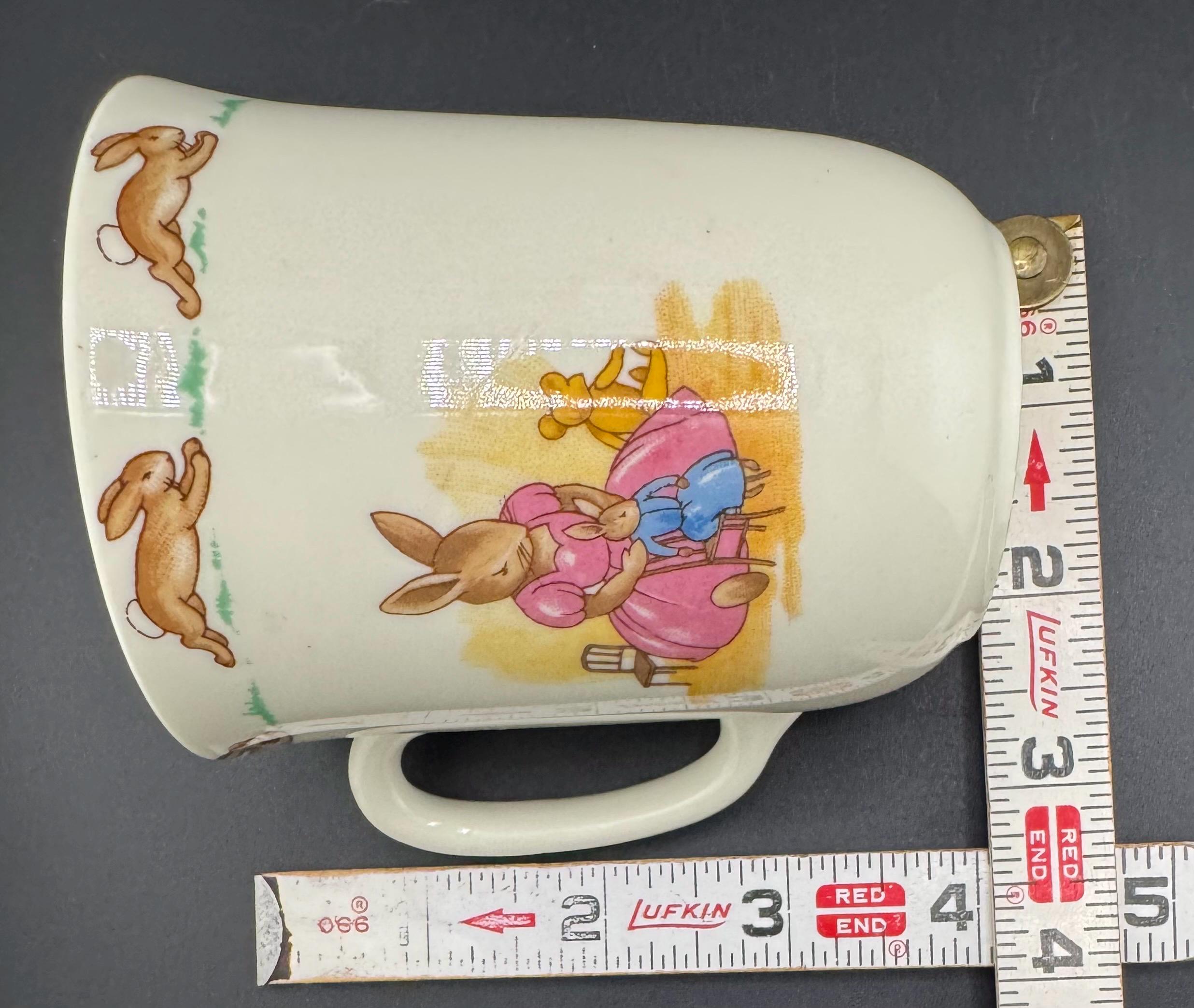 Royal Doulton Bunnykins Hug a Mug Teacup Bunnies & Mice Doll Dollhouse ...