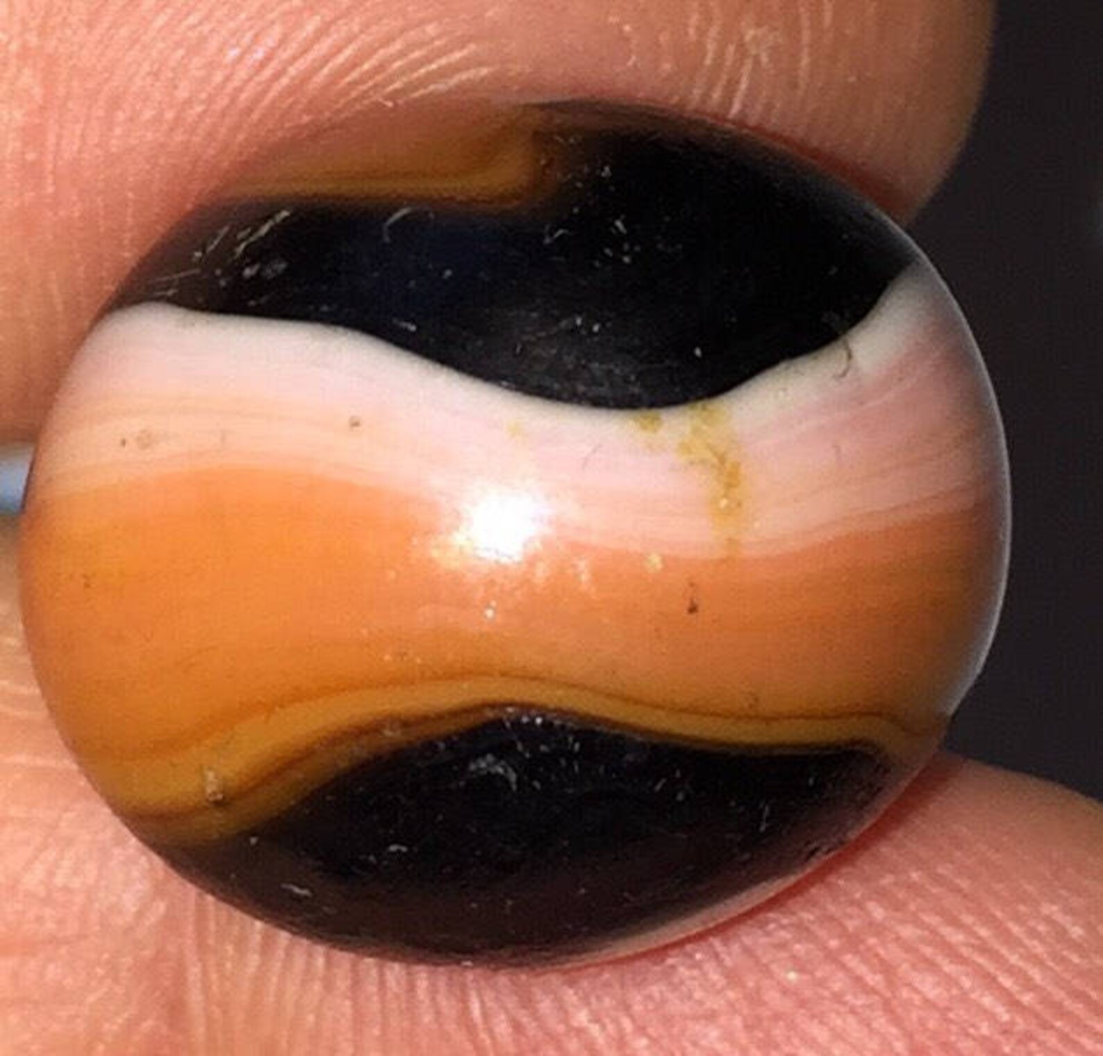 Egg Shaped Vintage Akro Agate Marble Dug in West Va in 1980s Super Rare ...
