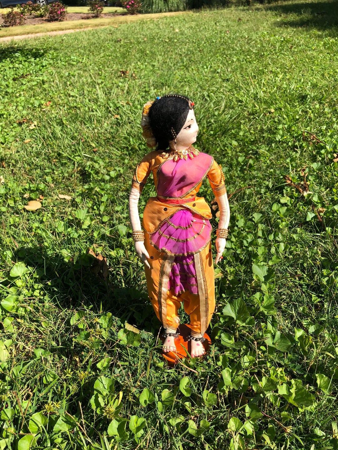 Vintage Dancing Indian Lady Sculpture Art Doll Bharathanatyam Dancer in ...
