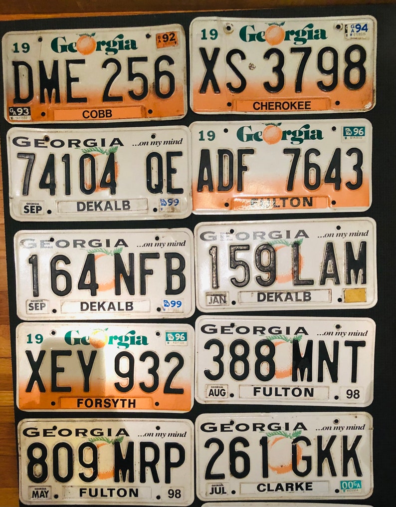 Vintage Georgia License Plate Collection Atlanta Georgia on My - Etsy