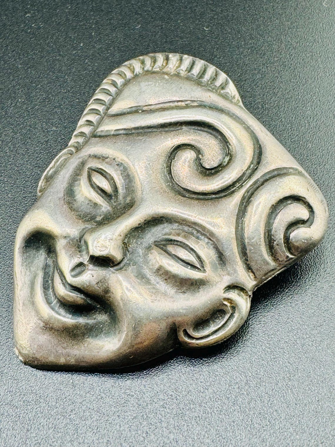 Vintage Mayan Tribal Mask Mexican Sterling Brooch Silver Signed ...