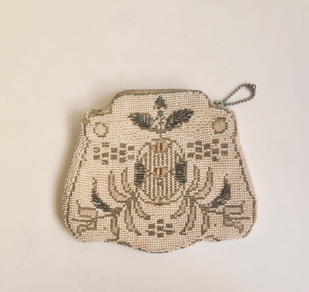 Antique Art Deco Scalloped Czech Glass Beaded Bag Change Purse ...
