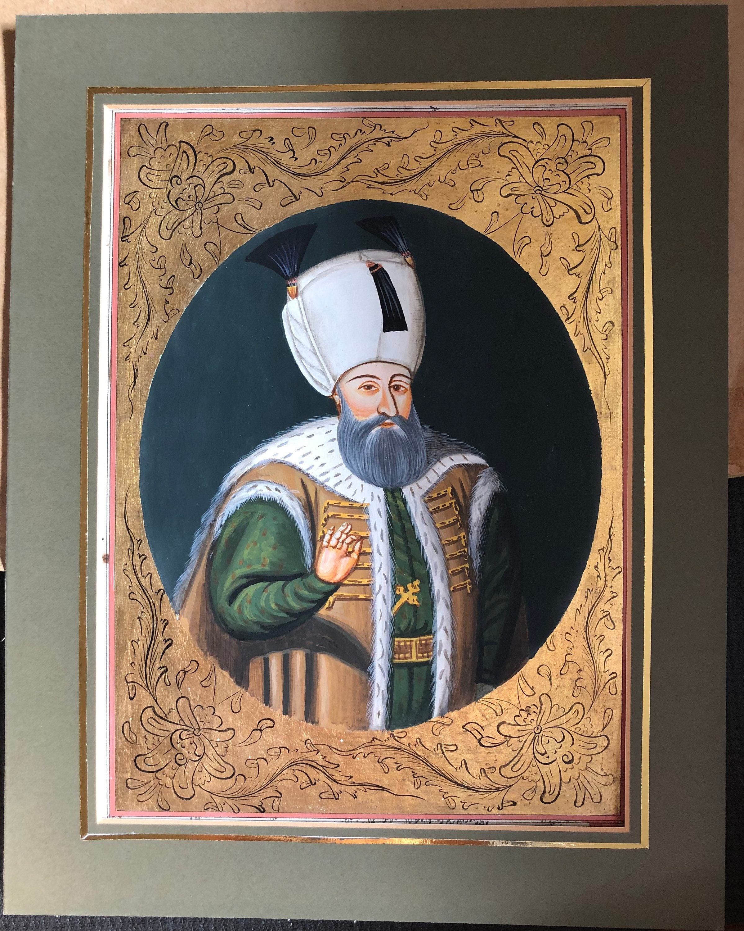 Turkish Portrait Sultan Ottoman Empire Original Painting | Etsy