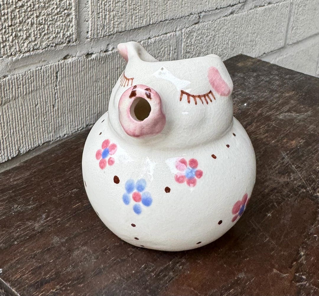 Small Whimsical Vintage Shawnee Pottery Anthropomorphic Pig Cream ...
