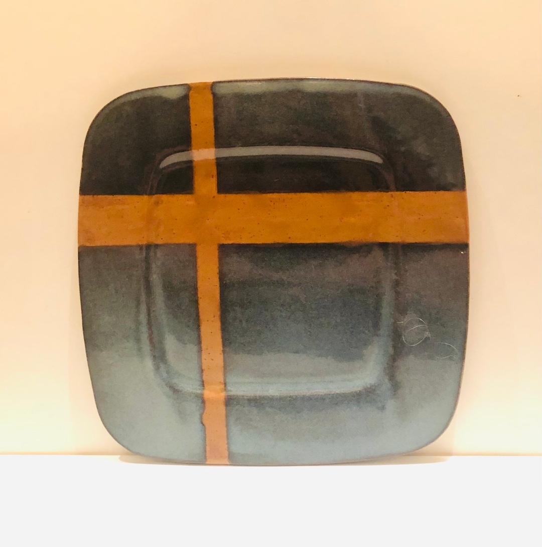 Vtg Earthenware Abstract Plate Artist Signed Modernist MCM Wall Art ...