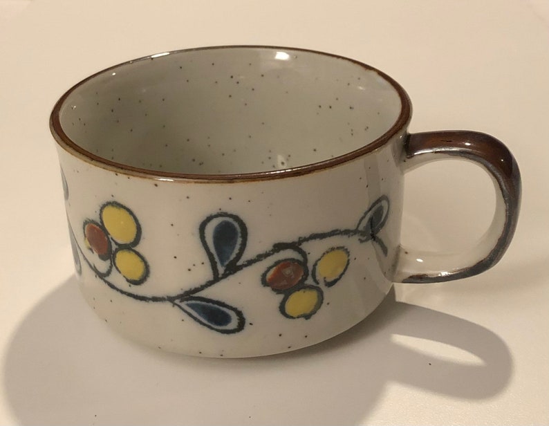 Vintage Stoneware Ceramic Soup Chowder Mug Hand Painted - Etsy
