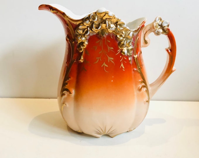 Ornate Antique Scalloped Victorian Milk Pitcher Fancy Tea Party Table ...