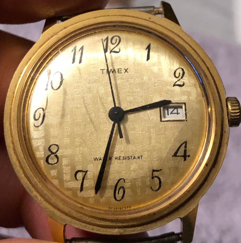 Rare Vintage Timex Marlin Watch Gold Tone Base Bezel W Stainless Steel ...
