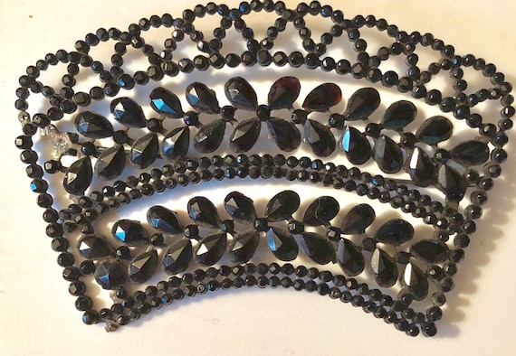 Rare Large Jet Glass Bohemian Glass Victorian Mournin… - Gem