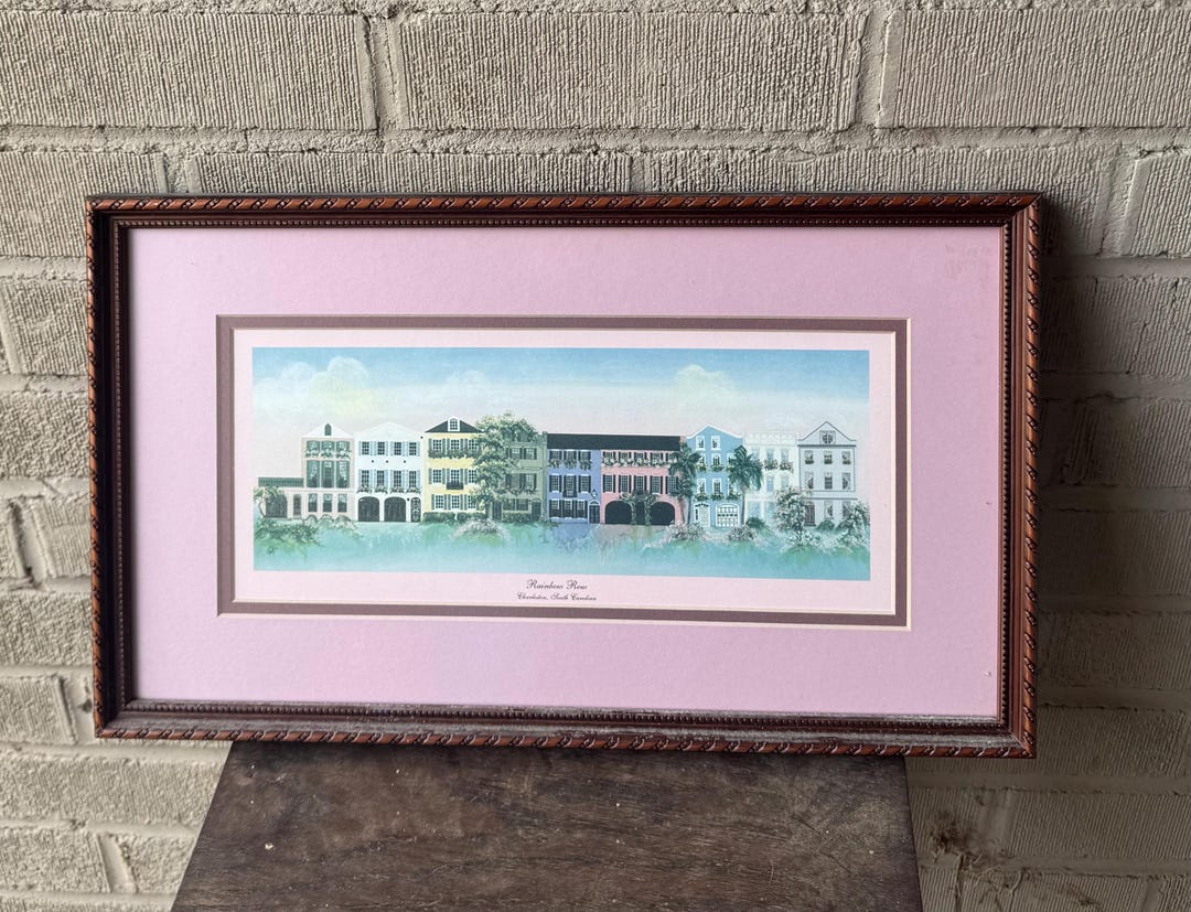 Vintage Charleston Rainbow Row Print South Carolina by Sheila Thompson ...