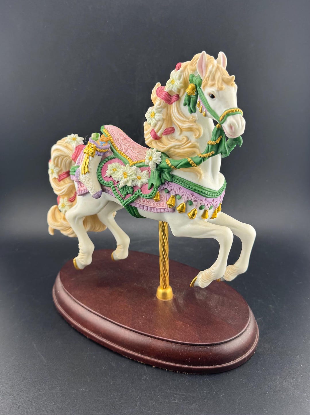 Vtg 1993 Lenox Christmas Carousel Horse Statue Hand Painted Figurine ...