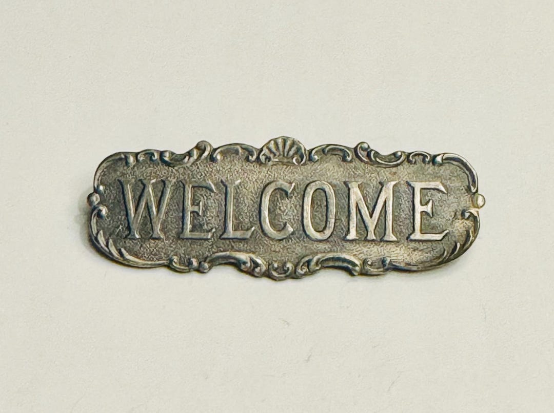 Victorian Welcome Brooch Badge Medallion From 19th Century Conference ...