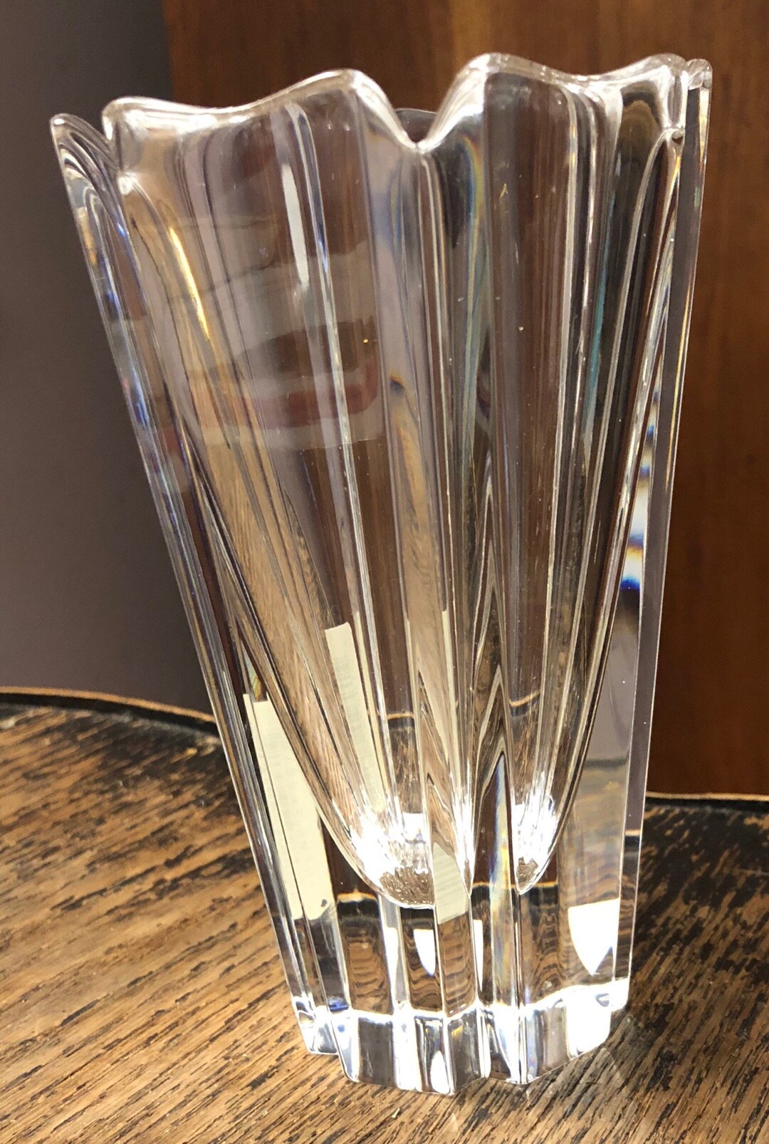 Orrefors Crystal Vase Signed Mint in Box 5 5/8" Heavy MCM 1980s Swedish ...