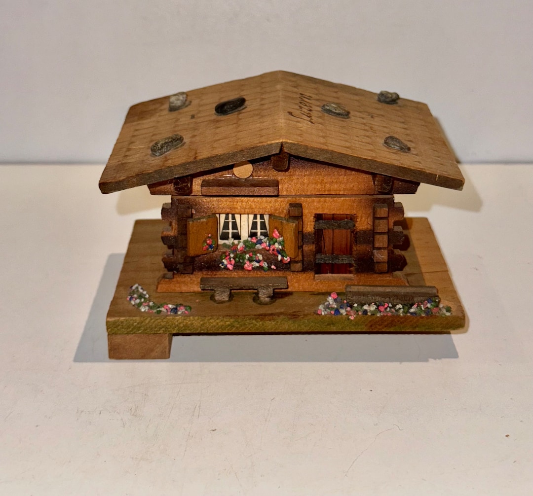 Vintage Miniature Swiss Chalet Music Box Working Swiss Classical ...