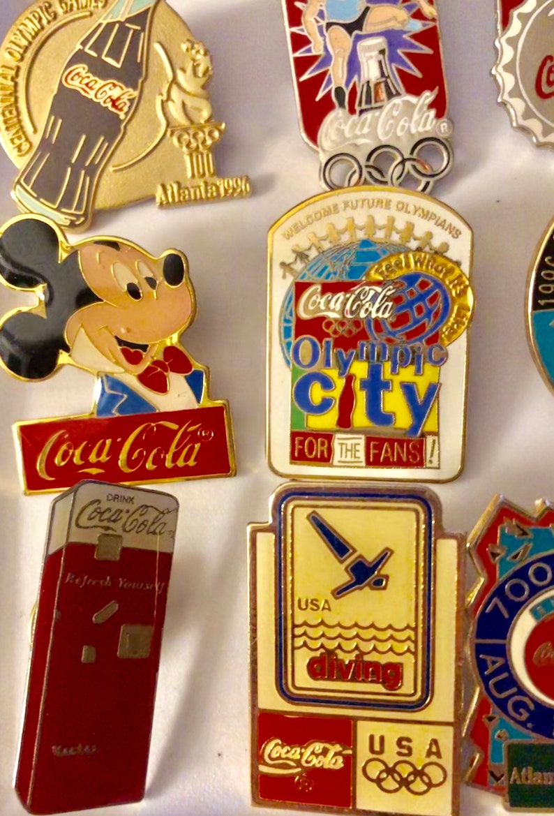 1996 Atlanta Olympics Coca Cola Pin Collection 15 Pieces Enamel Brass ...