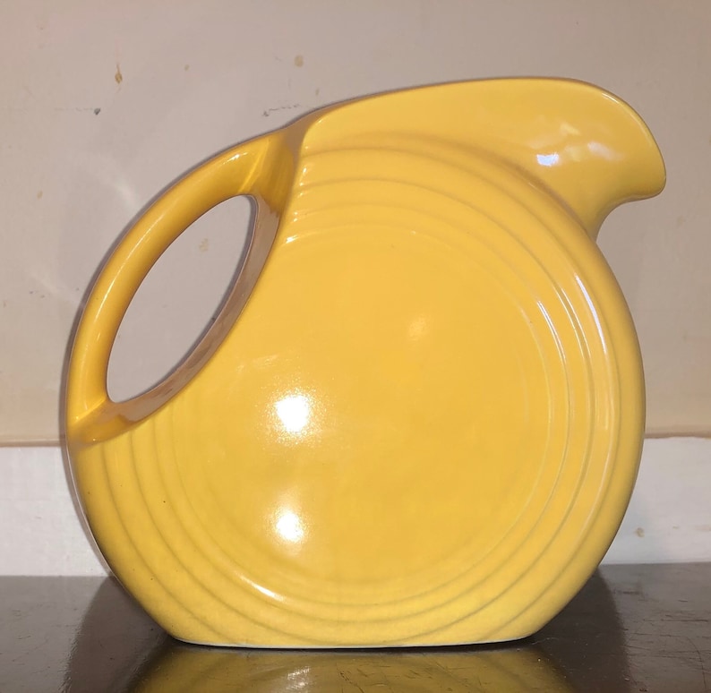 Broken Vintage Fiesta Pitcher. Yellow Fiesta Water Pitcher | Etsy