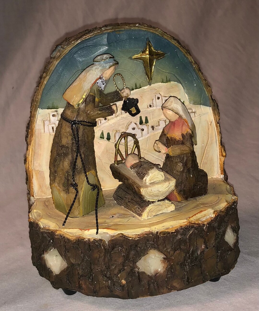 Vintage Christmas Nativity Music Box Plays Silent Night Holy - Etsy