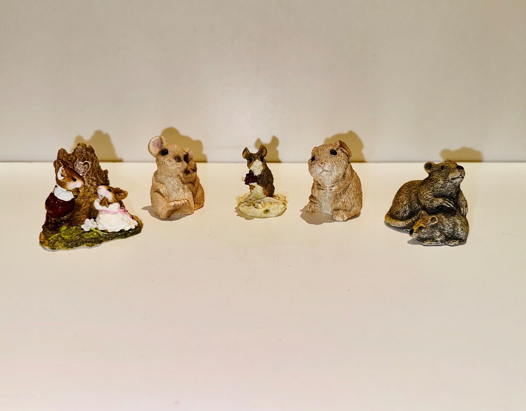 Vtg Miniature Mouse Figurines 5 Mice Stone Critter Littles SCL-102 ...