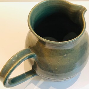 Vintage Signed Studio Pottery Juice Pitcher Pinched Spout Bonita Blue ...